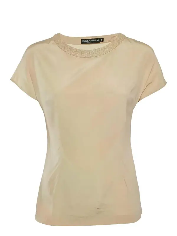 Dolce & Gabbana Bateau Neck Crepe Top - Neutrals