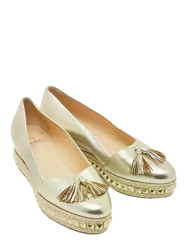 CHRISTIAN LOUBOUTIN Carmel Tassel Wedge Espadrilles - Gold