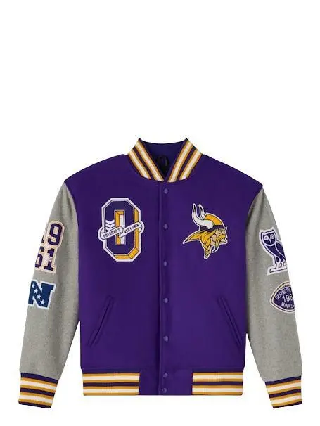 OVO Minnesota Vikings Wool Varsity Jacket - Purple