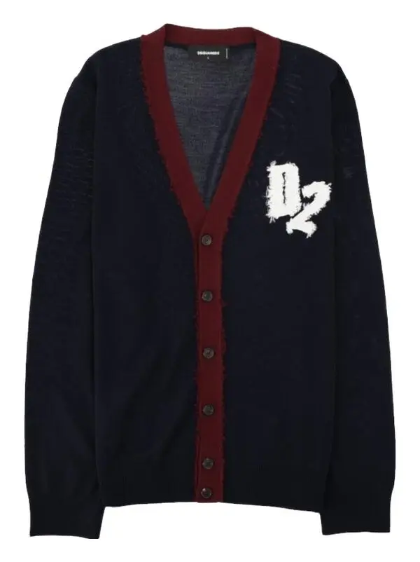 Dsquared2 Long-sleeved Button-down Cardigan - Navy