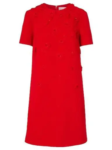 Carolina Herrera Embellished Floral Mini Dress - Red