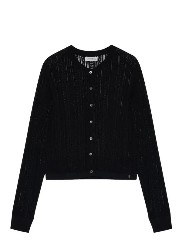 ANINE BING Moni Crop Cardigan - Black