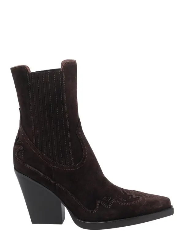 Paris Texas Suede Pointed-toe Boots - Black