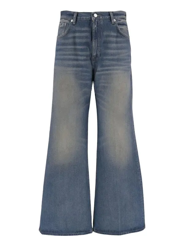 HAIKURE Washed Wide-leg Jeans - Blue