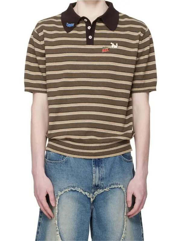 CARNE BOLLENTE Pin-up Patrol Striped Polo Shirt - Multicolor