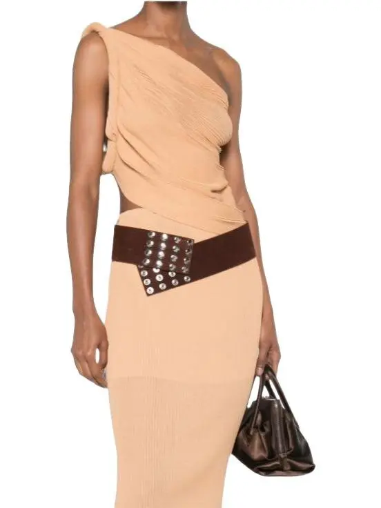 Alberta Ferretti One-shoulder Jersey Top - Neutrals