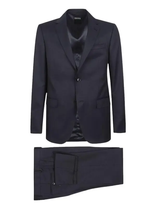 Zegna Long-sleeved Suit Jacket And Belt Loop Casual Pants Suit - No