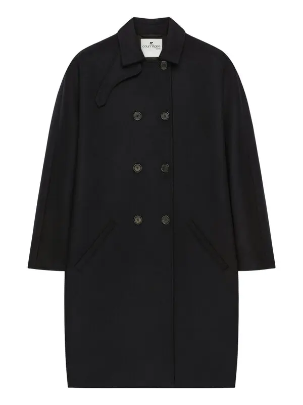 COURREGES Courrèges Double-breasted Coat - Black