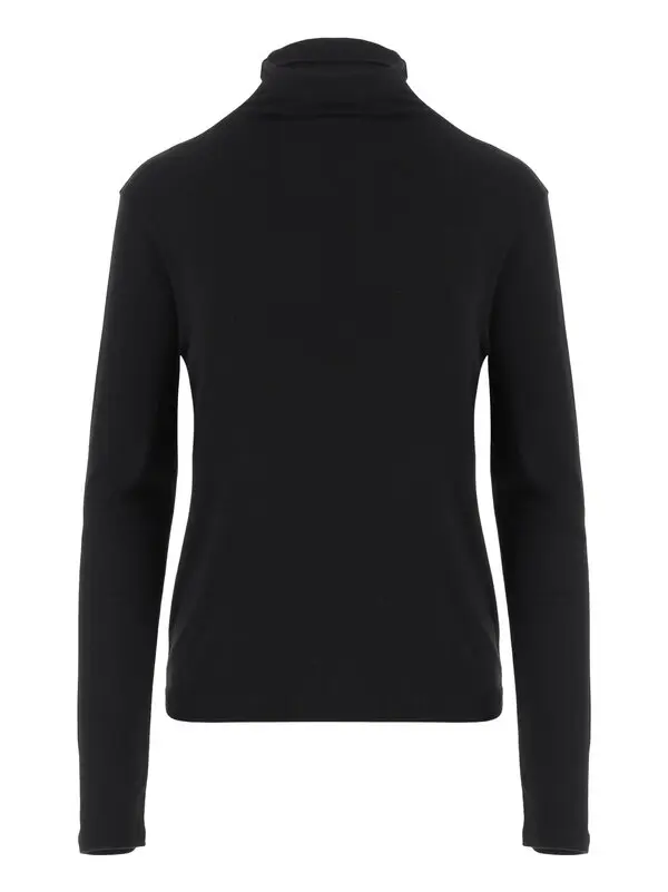 Vince Long-sleeved Knitwear With High Collar - Black
