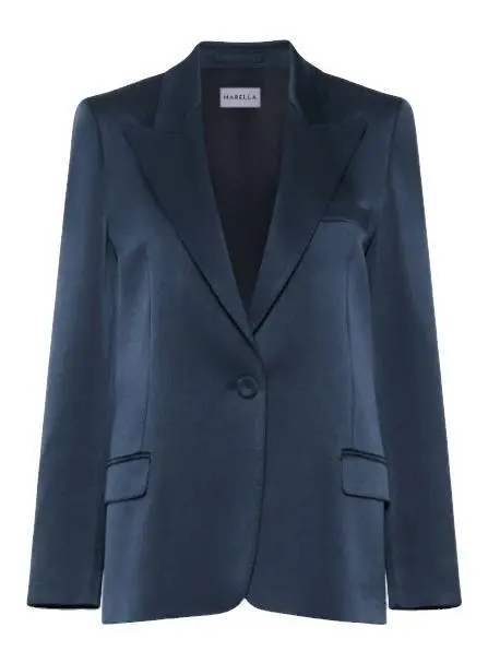 Marella Single-breasted Satin Blazer - Aviator