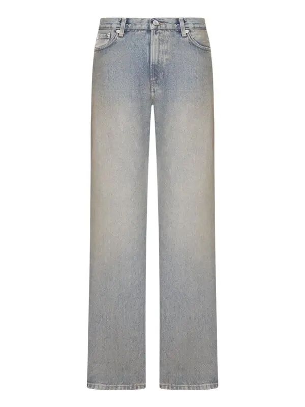 HAIKURE Washed Straight-leg Jeans - Gray