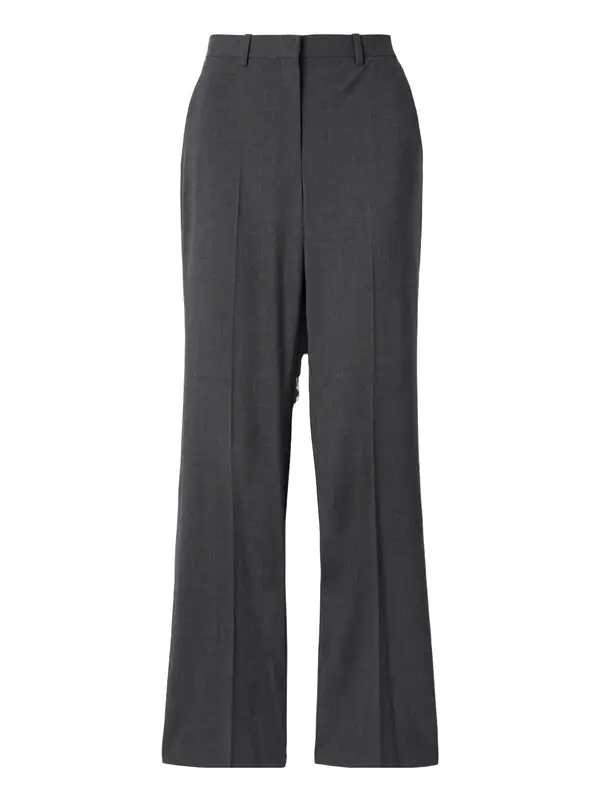 Theory Flared Wool Blend Trousers - Grey