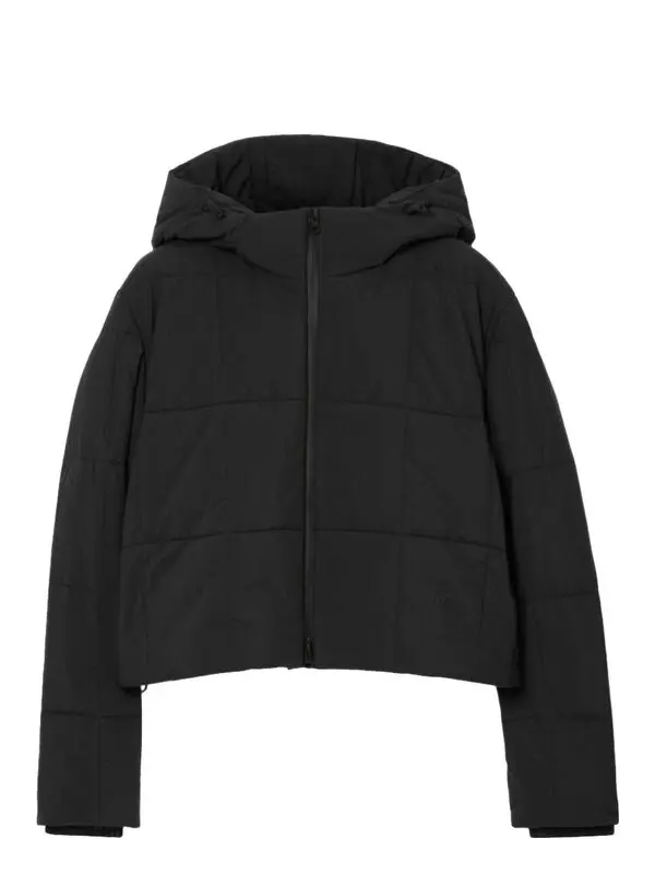 Burberry Hooded Cropped Quilted Down Jacket - Black