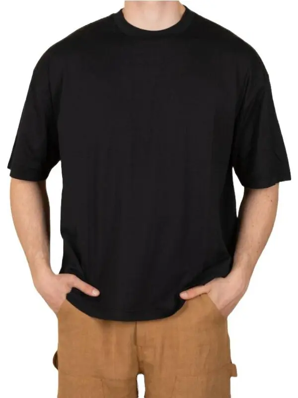 ROBERTO COLLINA Short-sleeved Crewneck T-shirt - Black