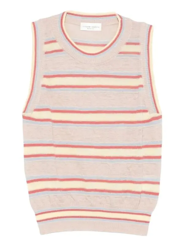 ROBERTO COLLINA Striped Crewneck Tank Top - Nude