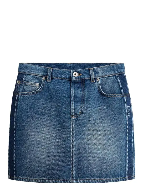 Dior Straight Denim Miniskirt - Blue