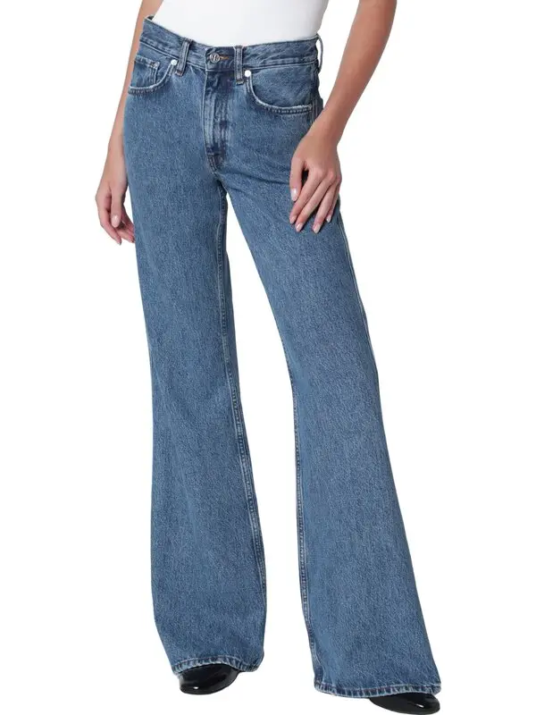 ANINE BING Wyatt Flared Jeans In Freshwater Wash - Blue