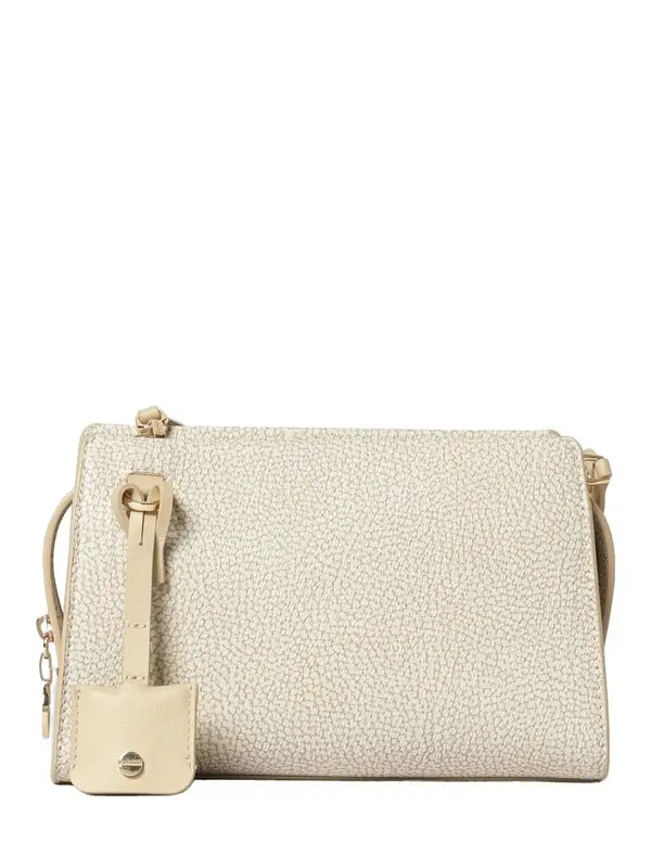 Borbonese Recycled Nylon Mini Crossbody Bag With Charm - Sand