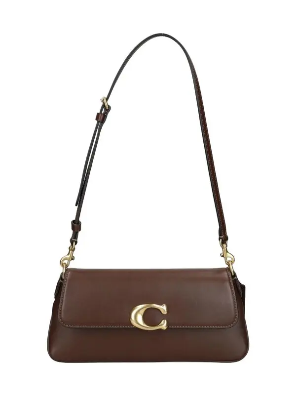 COACH Jet Monogram Calfskin Leather Shoulder Bag - Brown