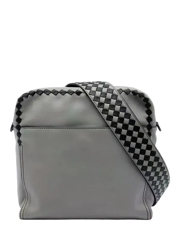 Bottega Veneta Intrecciato Nappa Leather Crossbody Bag - Grey