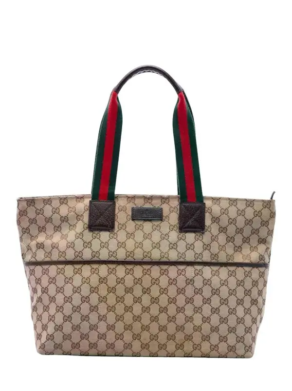 Gucci Gg Canvas Web Tote Bag - Neutrals