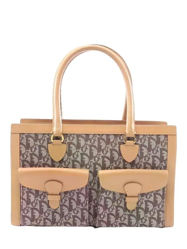 Dior Trotter Canvas Double Pocket Tote Bag - Brown