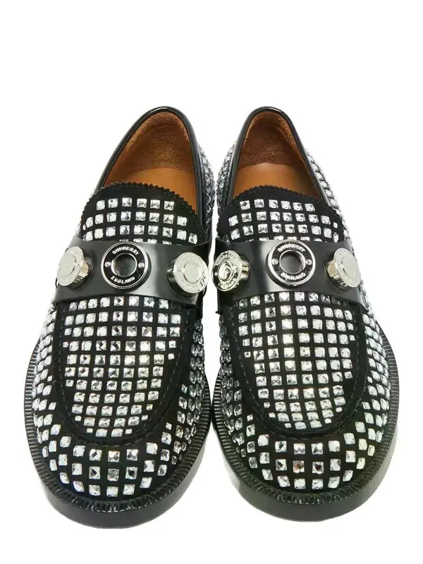 Burberry Broadbrook Crystal-embellished Loafers - Silver