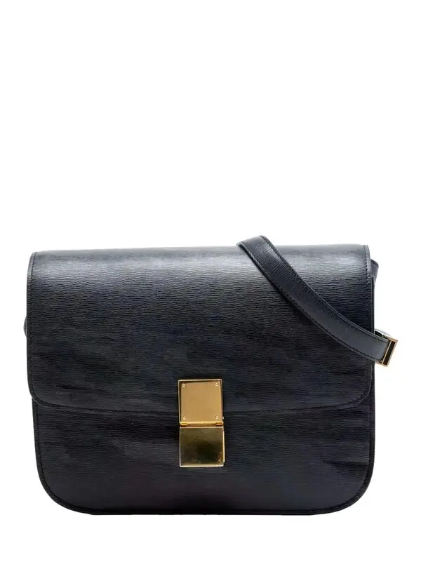 Celine Medium Classic Box Crossbody Bag In Liege Calfskin - Black