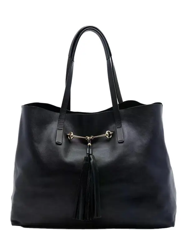 Gucci Calfskin Park Avenue Horsebit Tote Bag - Black