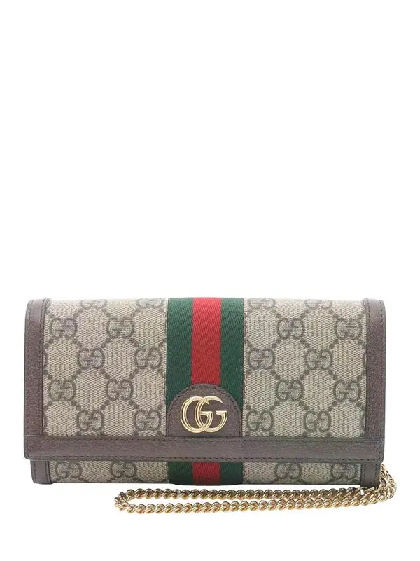 Gucci Ophidia Continental Wallet On Chain Crossbody Bag - Neutrals