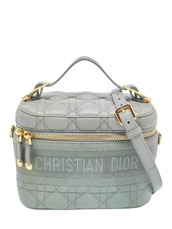 Dior Small Diortravel Cannage Makeup Bag - Grey