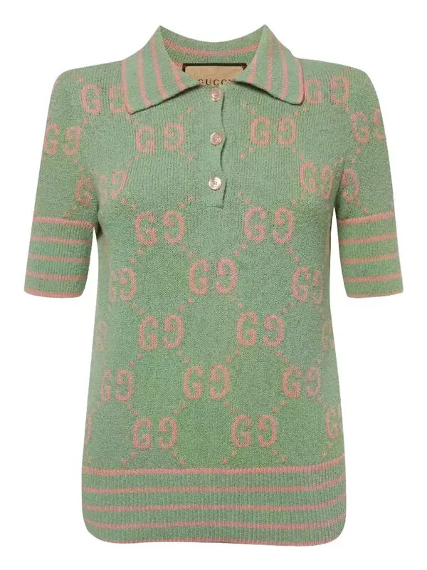 Gucci Short-sleeve Polo Top - Green