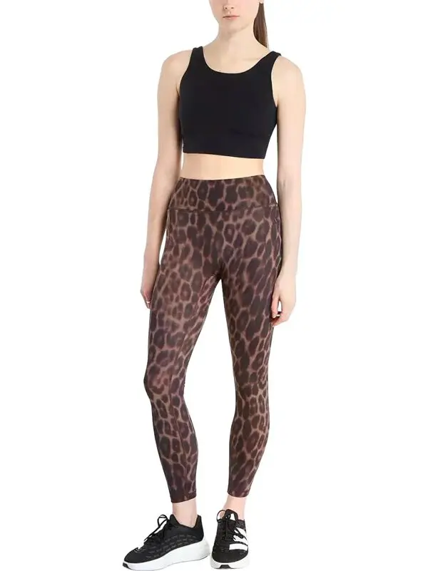 Adidas Optimé Power Leopard-print Leggings - Brown