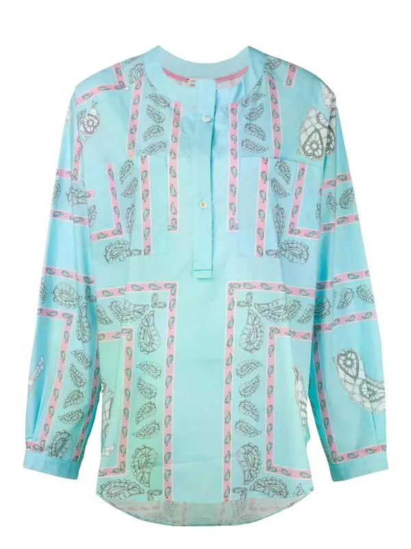 Natasha Zinko Printed Shirt Top - Blue