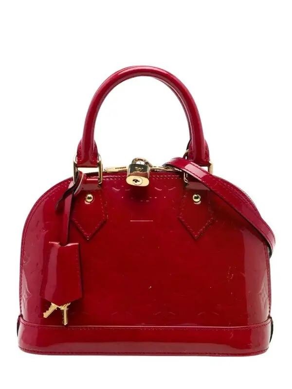 LOUIS VUITTON Monogram Vernis Alma Bb Satchel - Red