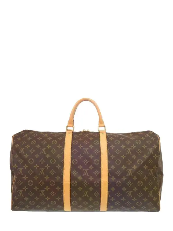 LOUIS VUITTON Monogram Keepall 55 Travel Bag - Brown