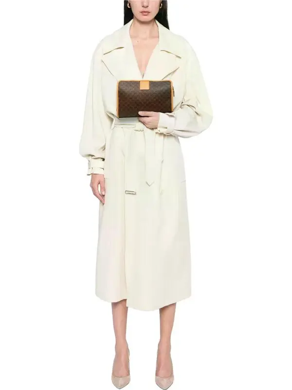 Celine Macadam Coated Canvas Clutch Bag - Brown