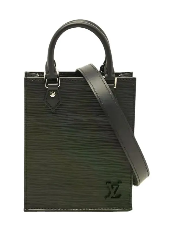 LOUIS VUITTON Petit Sac Plat Tote Bag - Black