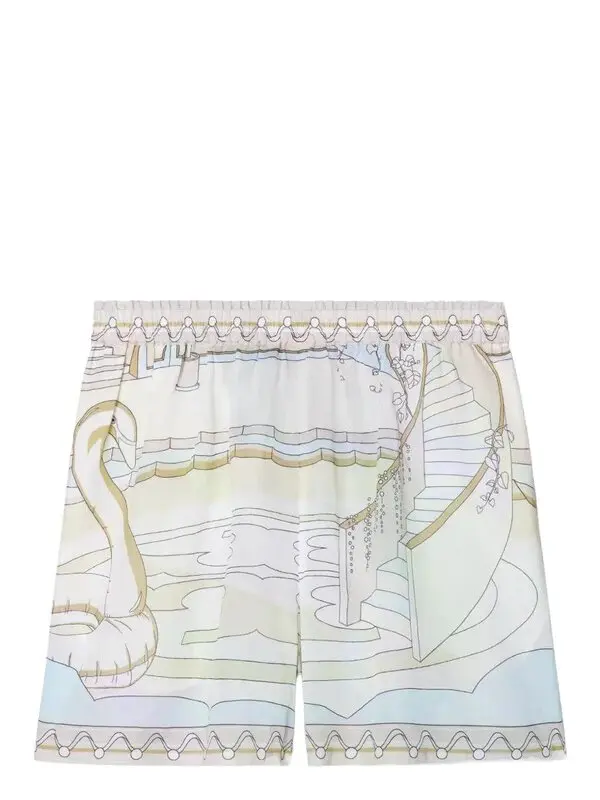 Tory Burch Printed Camp Shorts - Neutrals
