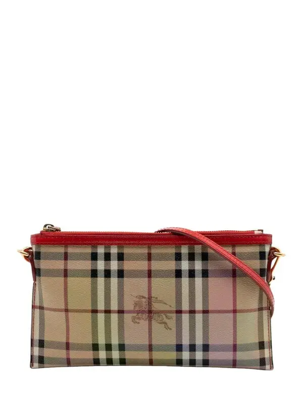 Burberry Haymarket Check Coated Canvas Peyton Crossbody Bag - Neutrals