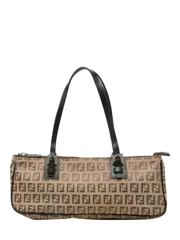 Fendi Zucchino Canvas Handbag - Neutrals