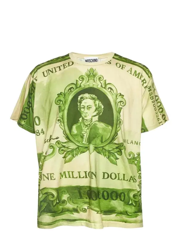 Moschino Dollar-print T-shirt - Neutrals