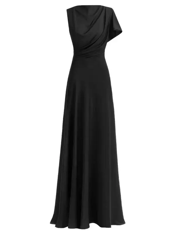 GEMY MAALOUF Draped Cut-out Gown - Black