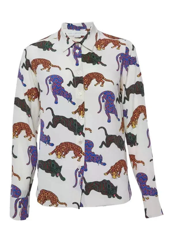 Stella McCartney Silk Cat-print Shirt - Neutrals