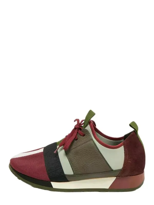 Carolina Herrera Knit Paneled Lace-up Sneakers - Red