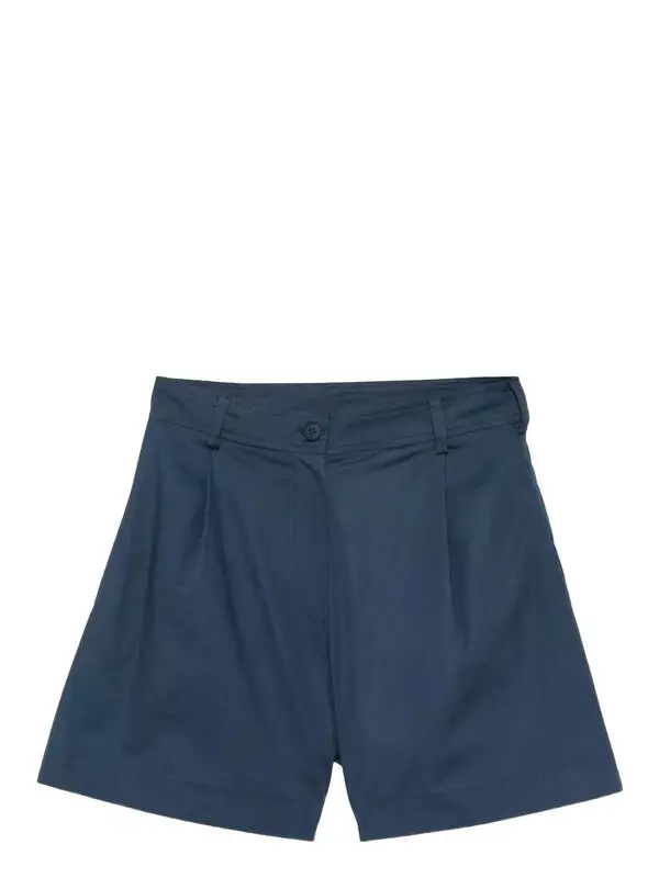 MOUTAKI Tailored Shorts With Belt Loops - Blue