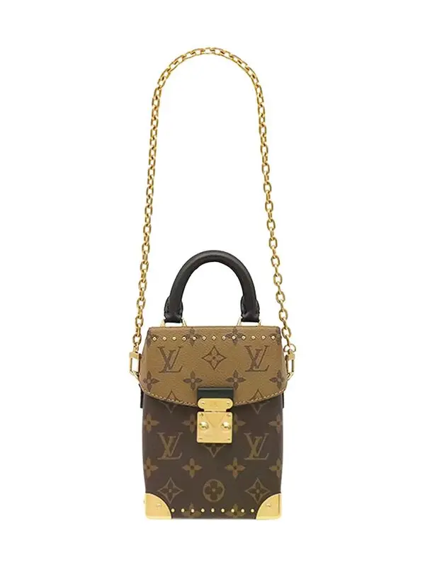 LOUIS VUITTON Monogram Reverse Camera Box Satchel - Brown