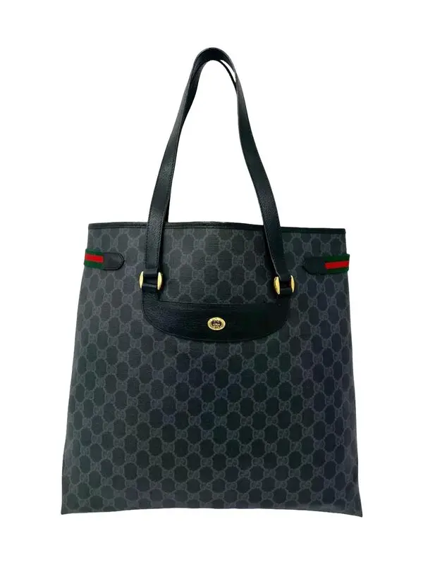 Gucci 20th Century Gg Supreme Web Tote Bag - Black
