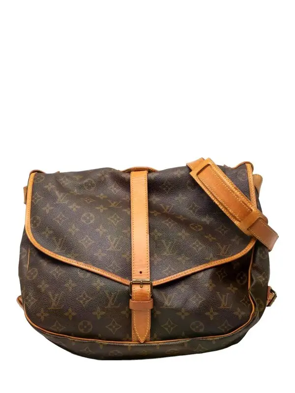 LOUIS VUITTON Monogram Saumur 35 Crossbody Bag - Brown