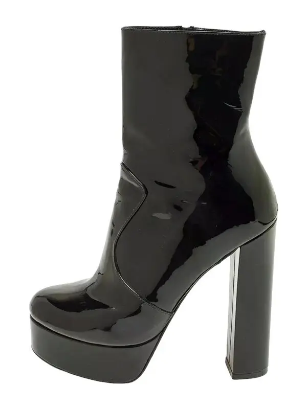 ANDREA WAZEN Leather Ankle Boots - Black